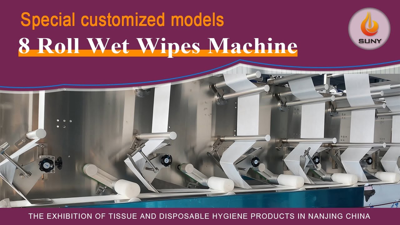 【Special customized models】8 roll wipes production line - YouTube