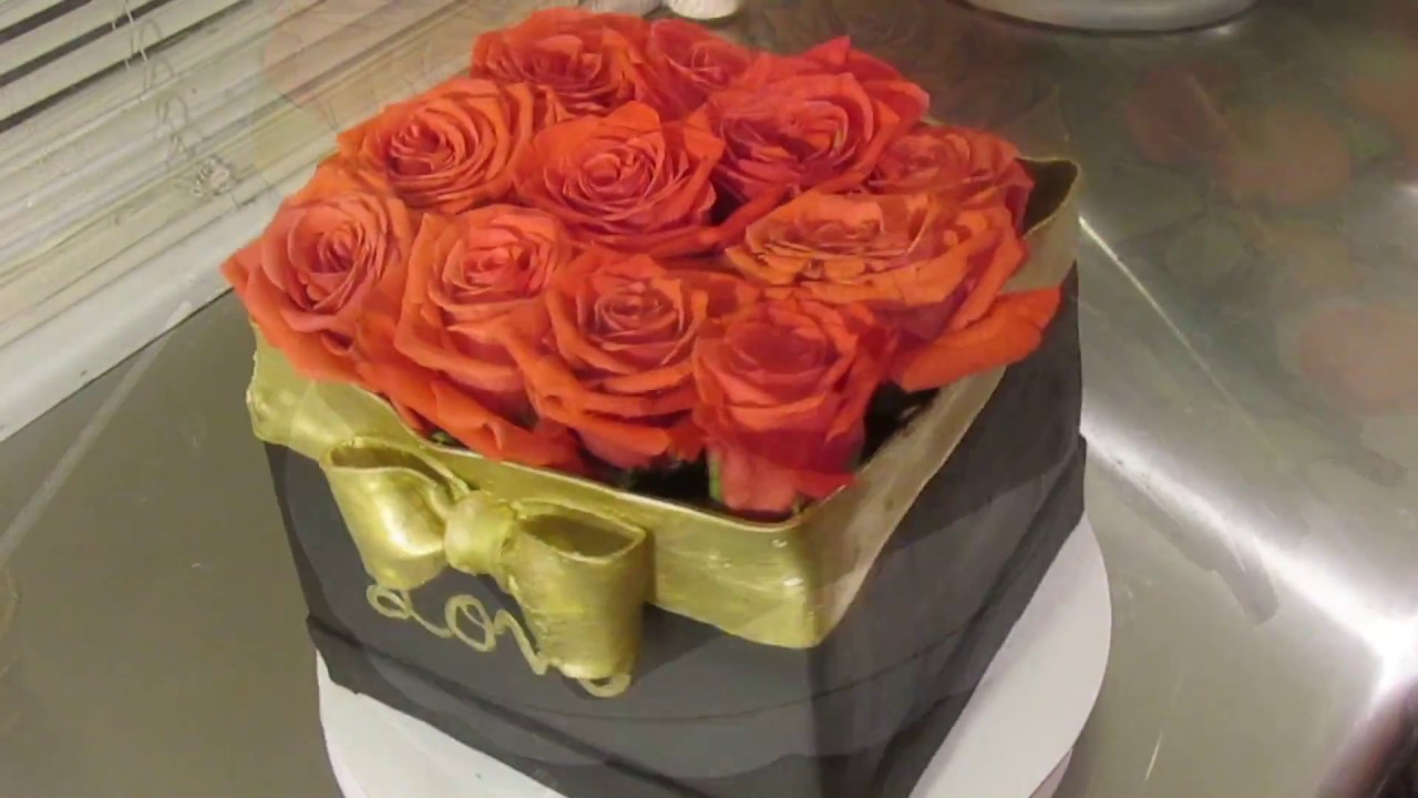 Box of Roses Cake - YouTube
