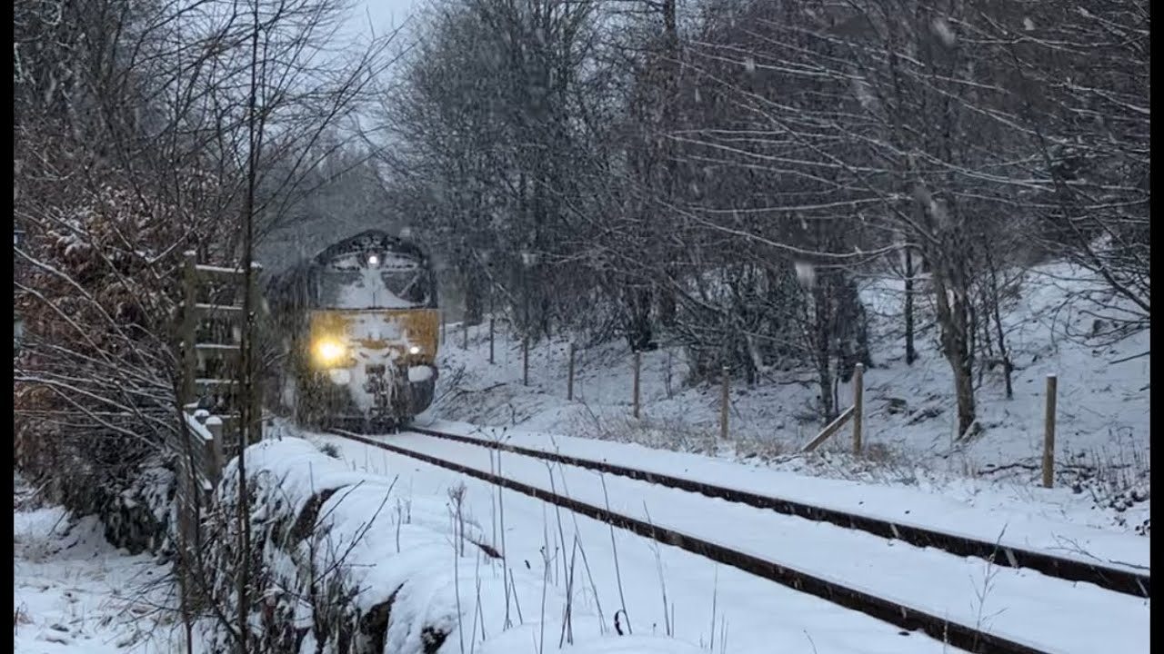 Tesco freight train in snow #train #scotland #railway #highland # ...