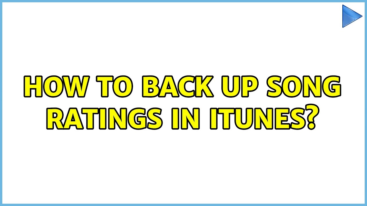 How to back up song ratings in iTunes? - YouTube