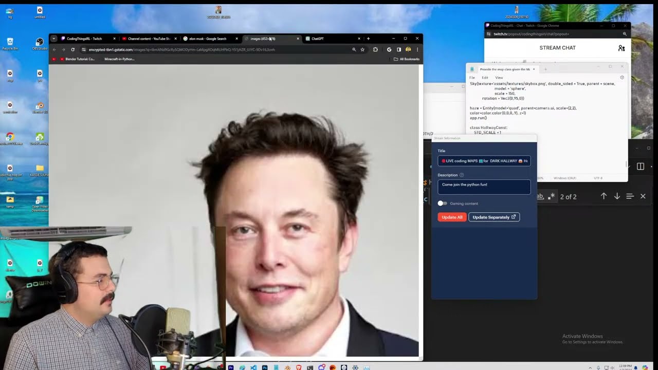 🔴LIVE coding MAPS 🗺️for DARK HALLWAY 😱 Horror/Suspense game using made w/ Python Ursina Game Eng ...