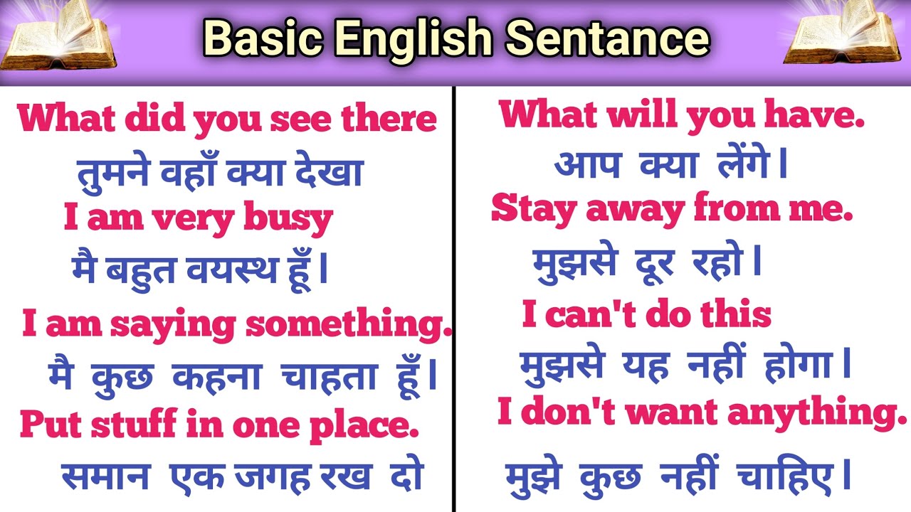 English Speaking Sentance ll Basic English Sentance, English Talk - YouTube