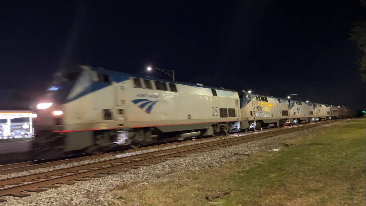 Long Amtrak Train with 4 Engines! - YouTube