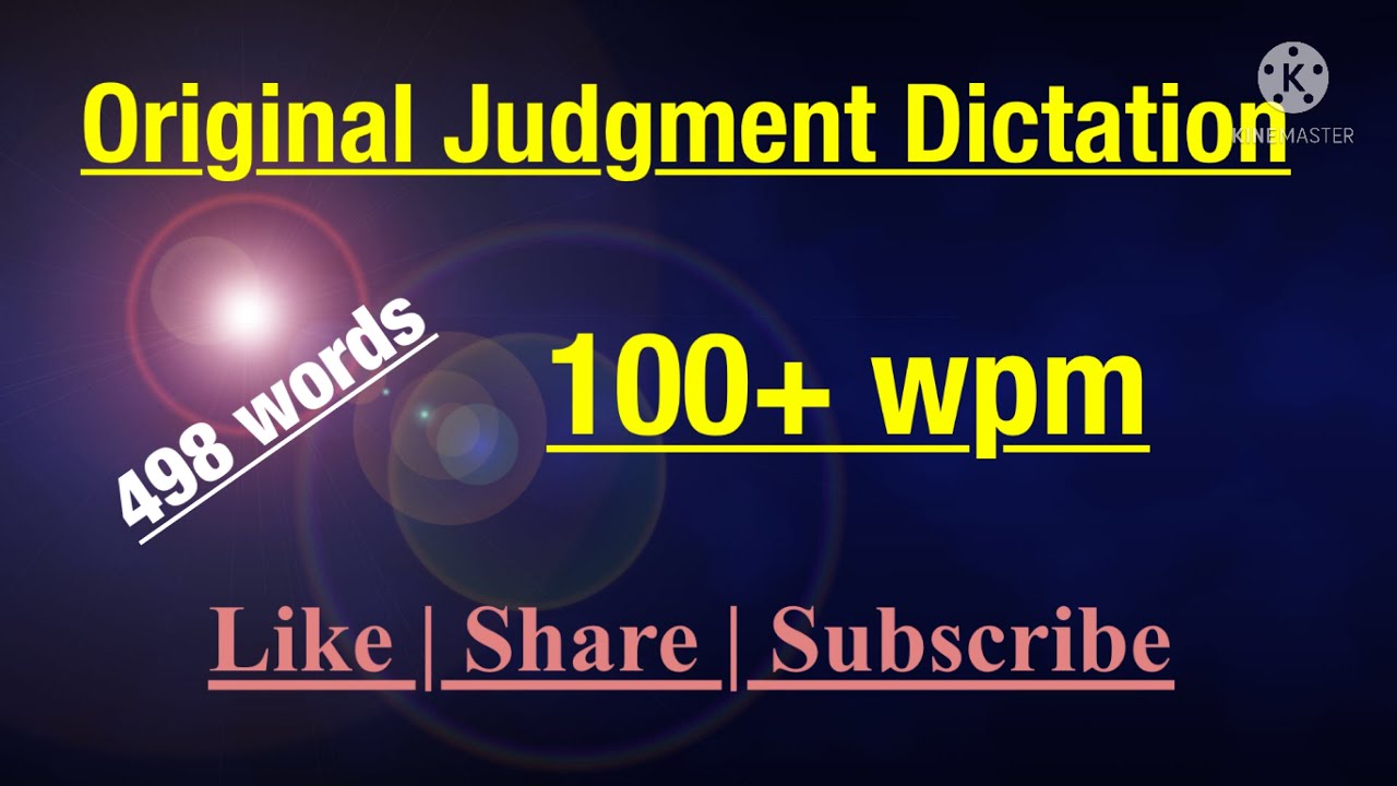 Supreme Court Original Judgment Dictation | 100+ wpm | DDC | Allahabad ...