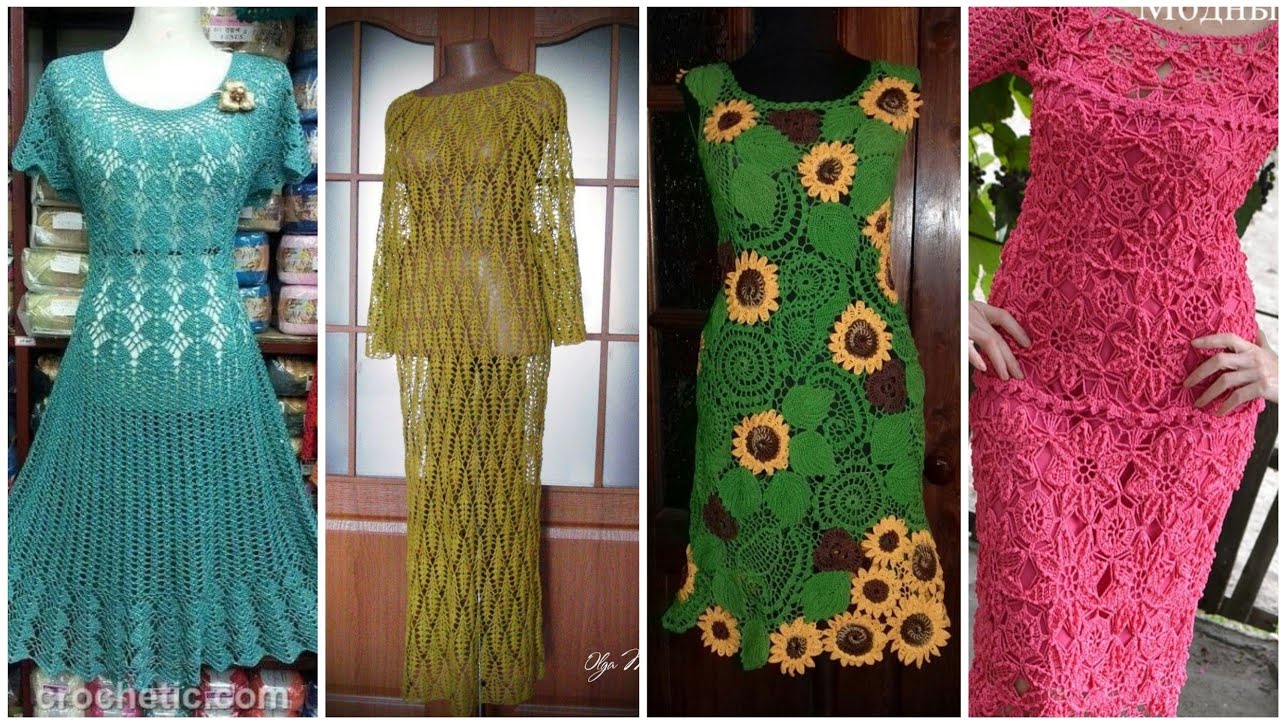Superar hermosas ideas de diseño de vestidos de crochet - YouTube