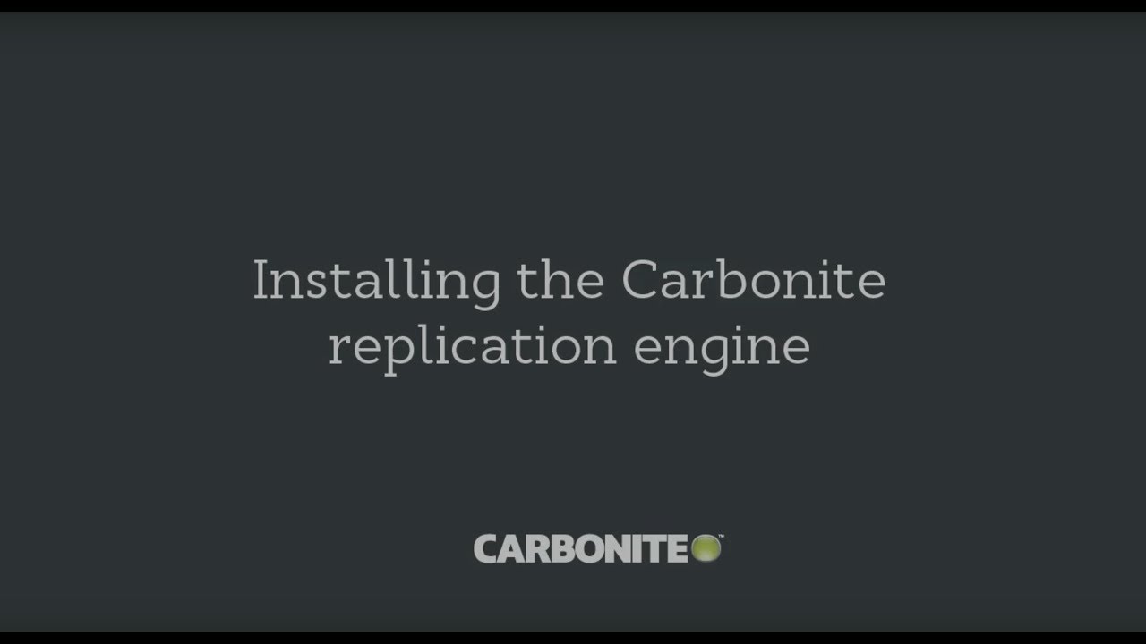 Carbonite Migrate Install console - YouTube