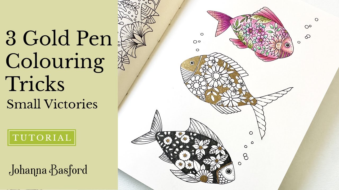 3 GOLD PEN COLOURING TRICKS - YouTube