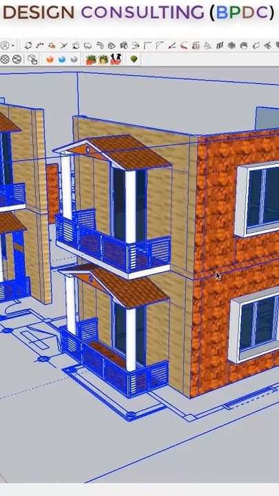 Three storied building 3d exterior view making #sketchup #tutorial ...