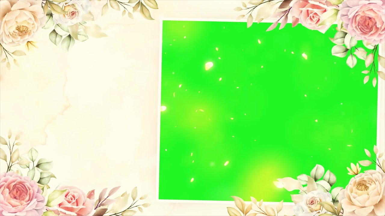 Free Wedding Green Screen Frame Background | Wedding Invitation Green ...