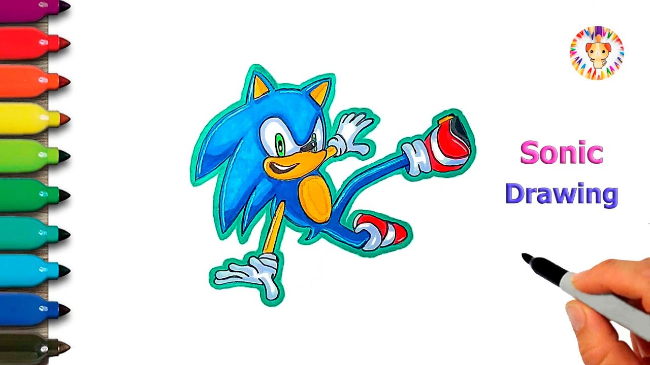 How to draw Sonic 💙 Sonic the Hedgehog drawing easy step by step - YouTube