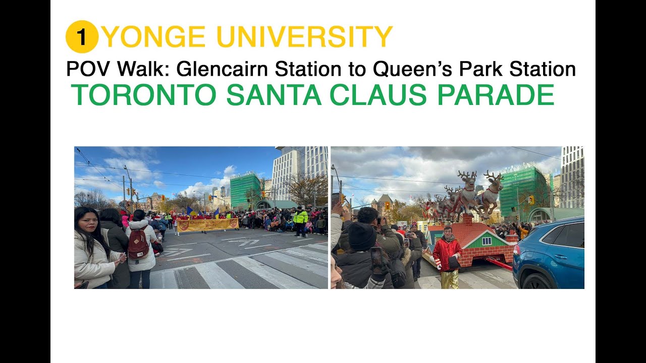 TTC POV Walk: Glencairn Station to Queen's Park Station (Toronto Santa ...