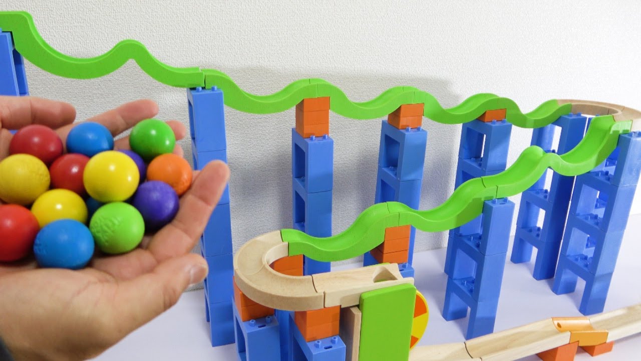 Marble Run Race☆TrixTrack Wave Long Slope & HABA Wooden Slope Original ...