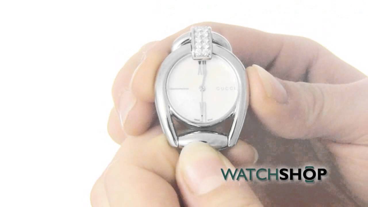 Gucci Ladies' Horsebit Diamond Watch (YA139504) - YouTube