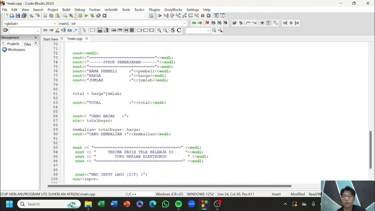 Program Kasir C++ TUGAS UTS MATKUL (INTRODUCTION PROGRAMMING) - YouTube
