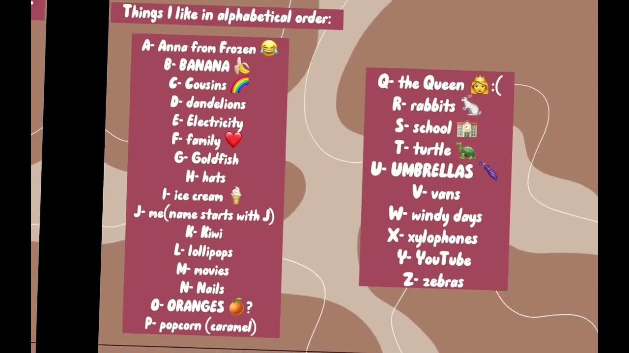 Things I like in ABCs - YouTube