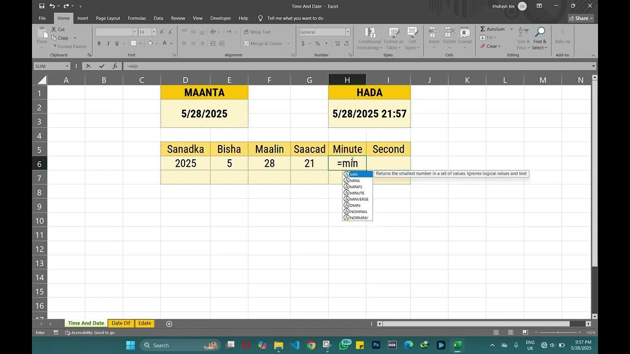 Time And Date Function - YouTube