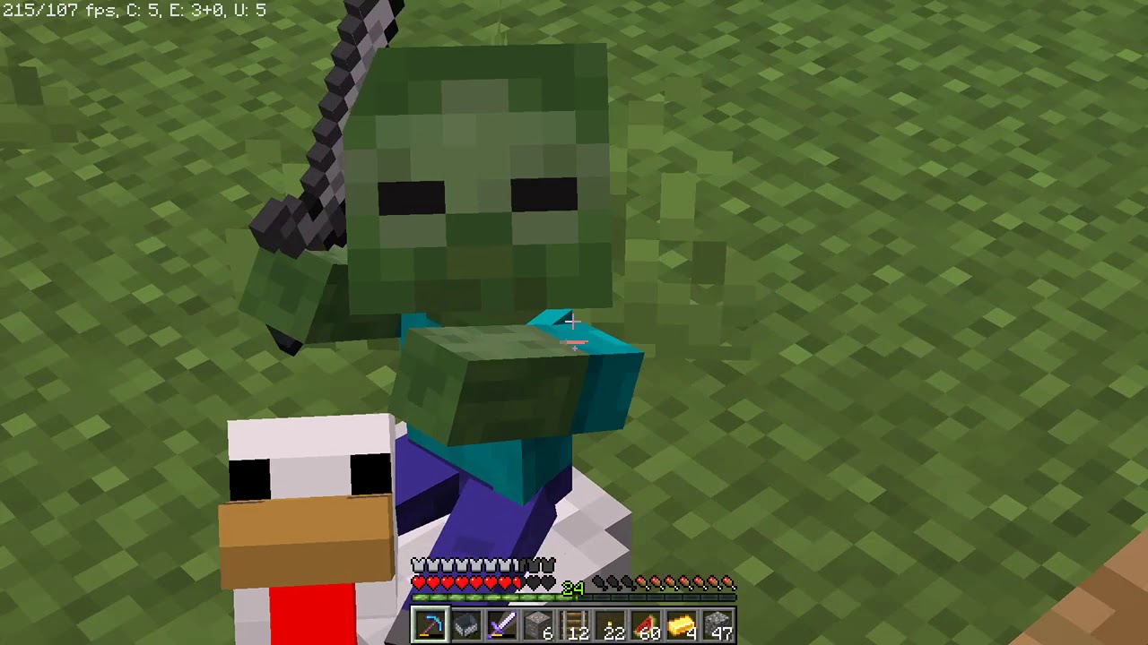 Minecraft Zombie Riding a Chicken?!? WTF - YouTube