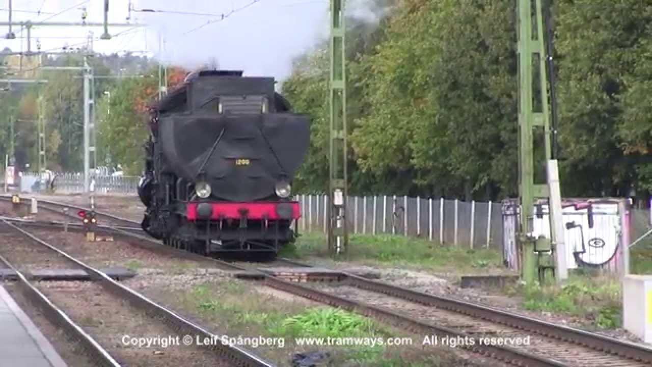 SJ steam class F 1200 in Gävle - YouTube