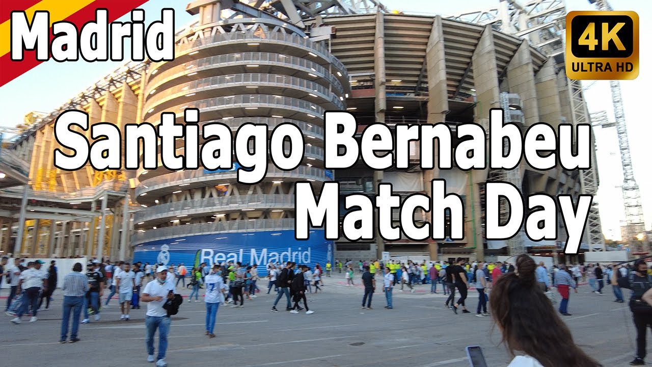 MADRID [4K] SANTIAGO BERNABEU STADIUM ⚽ MATCH DAY Virtual Walking tour ...