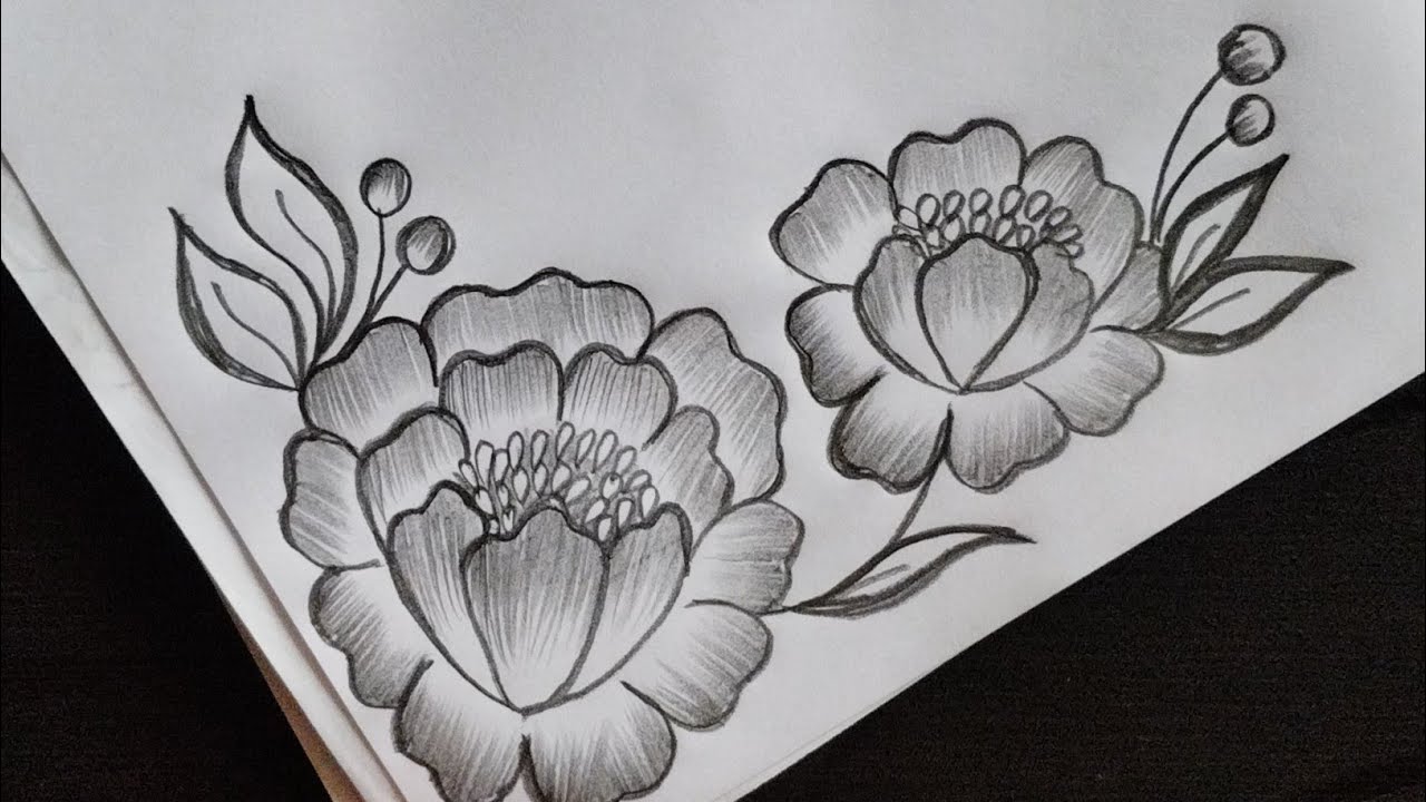 How to draw flower border design | Project design by pencil|A4 sheet ...