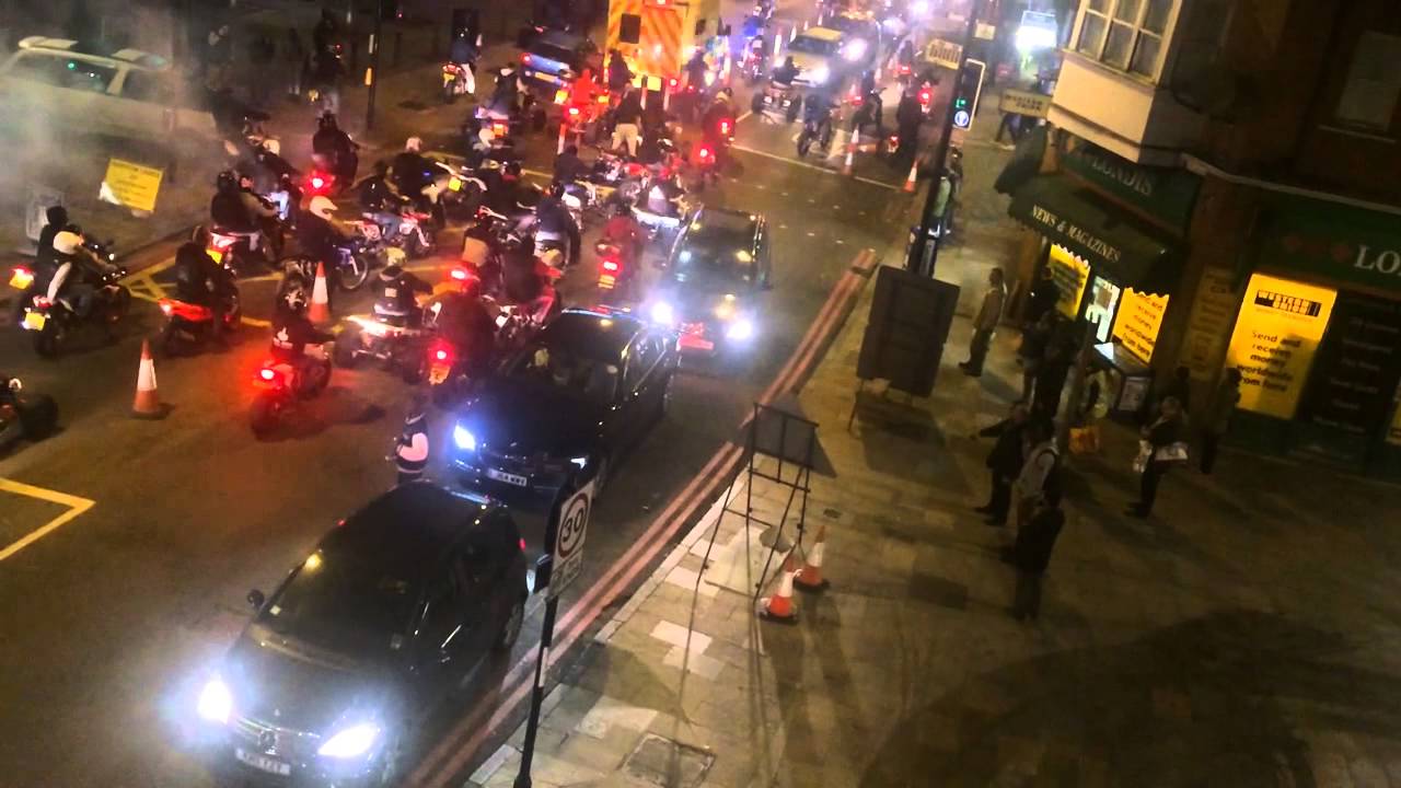 Mass motorcycle ride in London – Halloween 2015 - YouTube