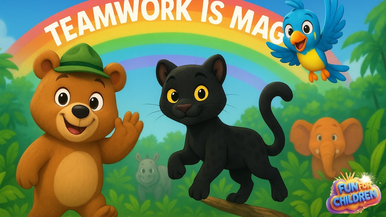 Jungle Rainbow Song – Bear, Leopard & Bird | 2D Animated Story Song for ...