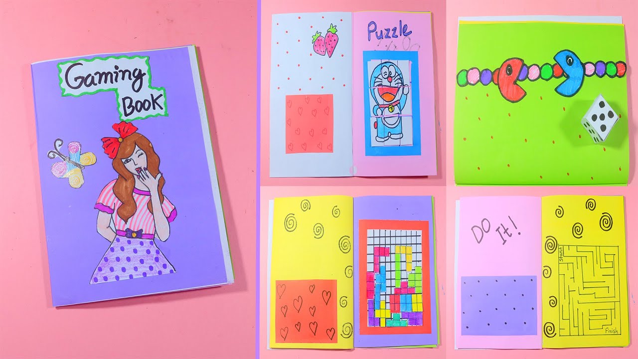 8 Easy Paper Games in a Book | DIY Paper Gaming Book | How to Make ...