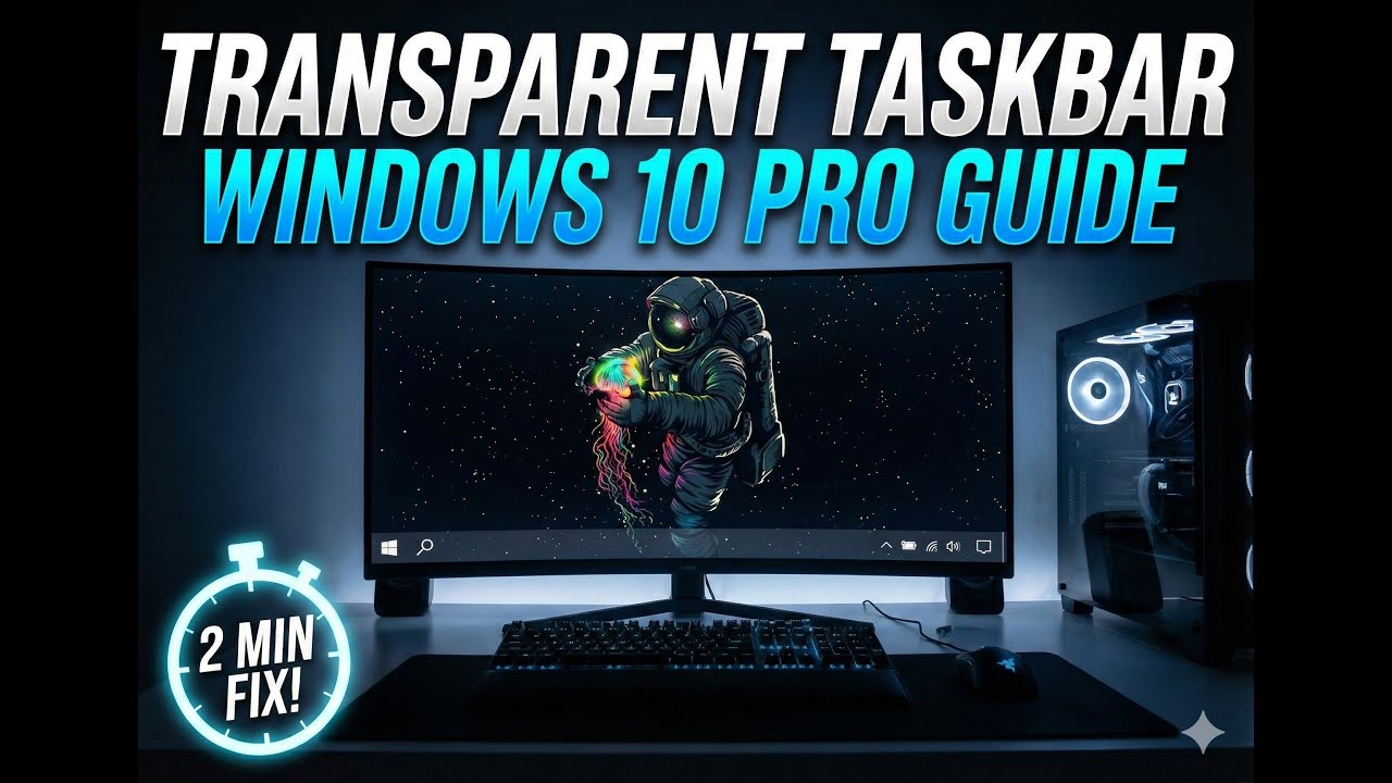 How to Make transparent taskbar in pc Windows 10 - YouTube
