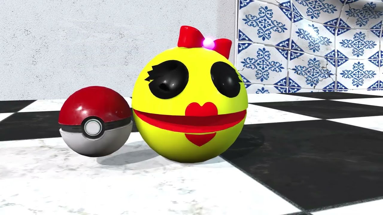 PACMAN VS ROBOT PACMAN WITH POKEMON BATTLE IN THE RING - YouTube