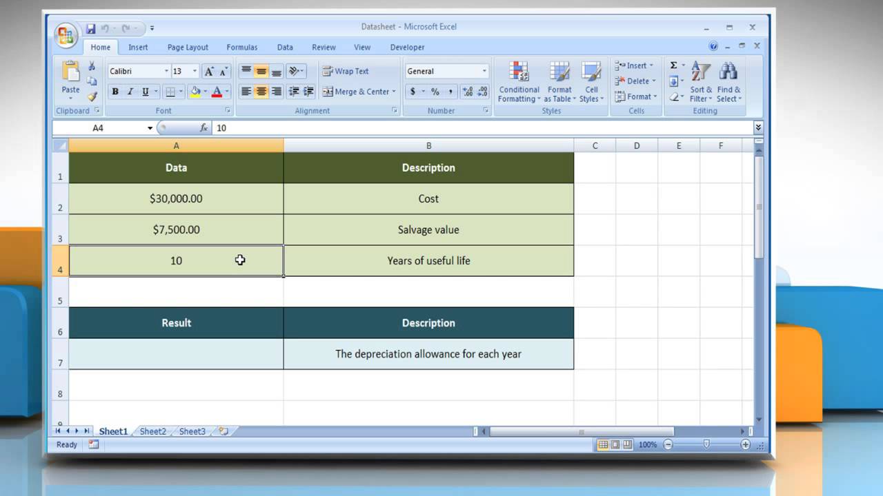 How to Calculate Straight Line Depreciation (SLN) in Excel :Tutorial ...