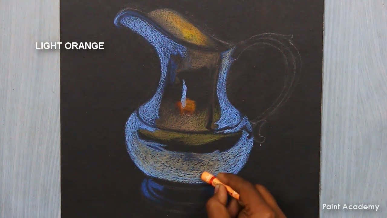 Realistic Jug Still Life Drawing with Oil Pastel | step by step ...