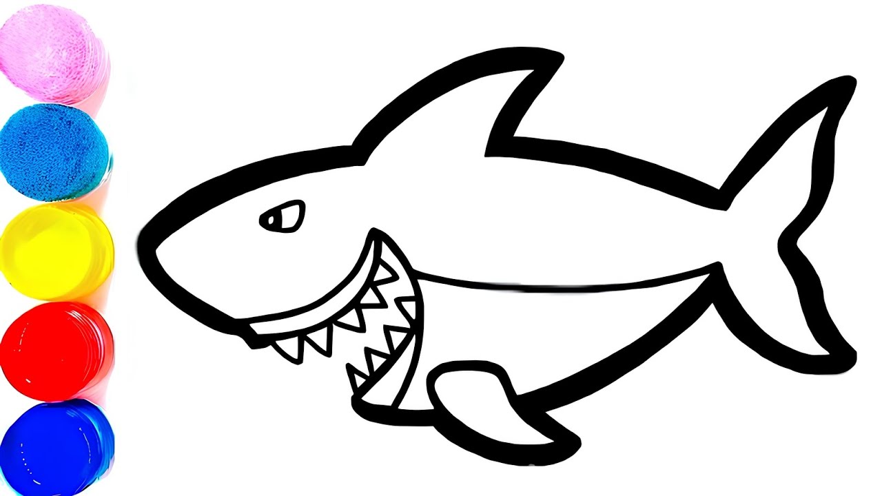 How to draw a shark step by step || shark drawing easy for kids ...