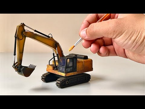 How to Build a Realistic Excavator : Step-by-step Tutorial | Miniature ASMR Build!