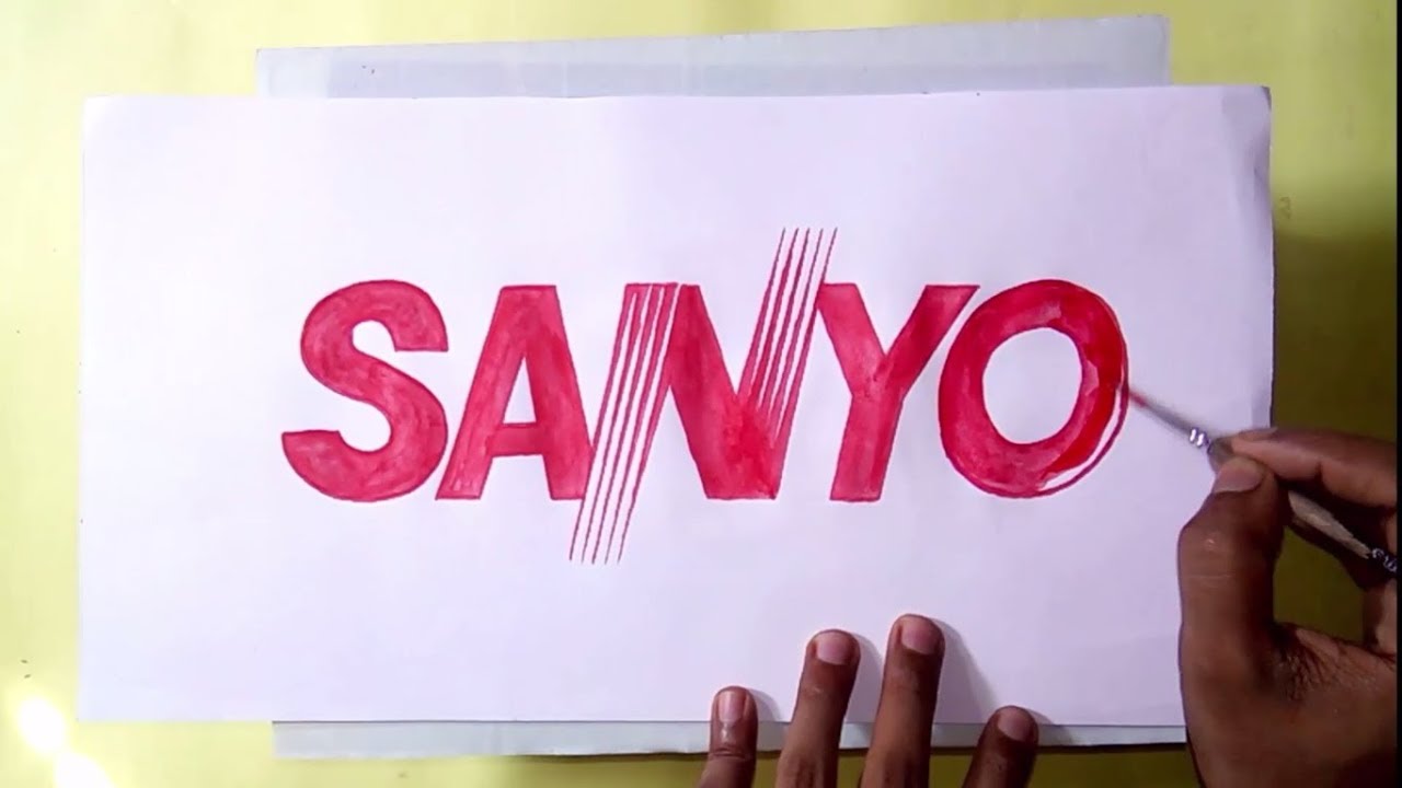 How to draw the Sanyo logo with watercolors - YouTube