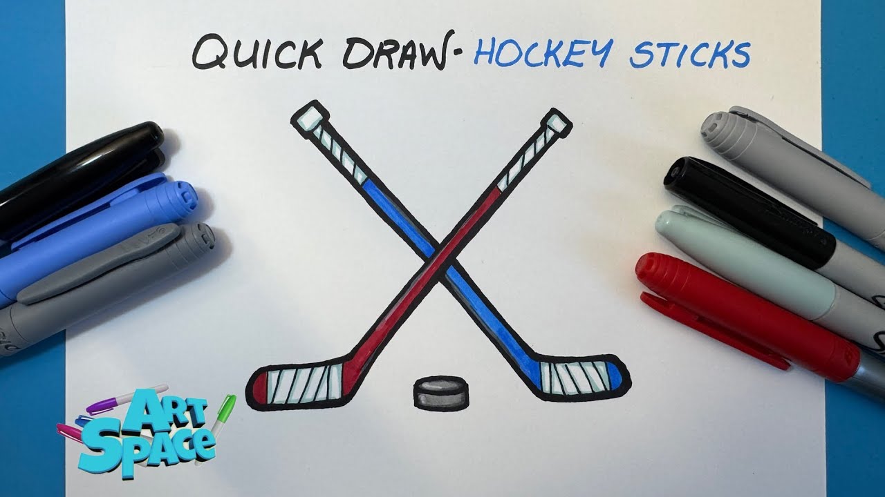 Quick Draws for Kids - How to Draw HOCKEY STICKS (Easy) - YouTube