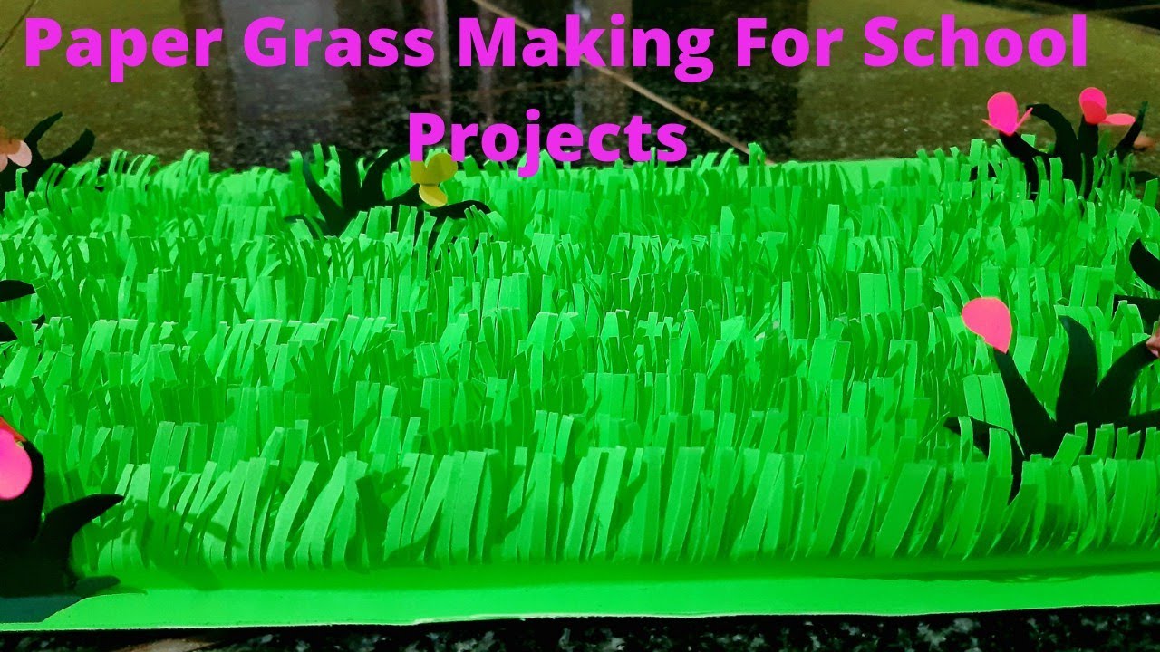 Easy School Craft.Grass Making From Paper . For School Projects And ...