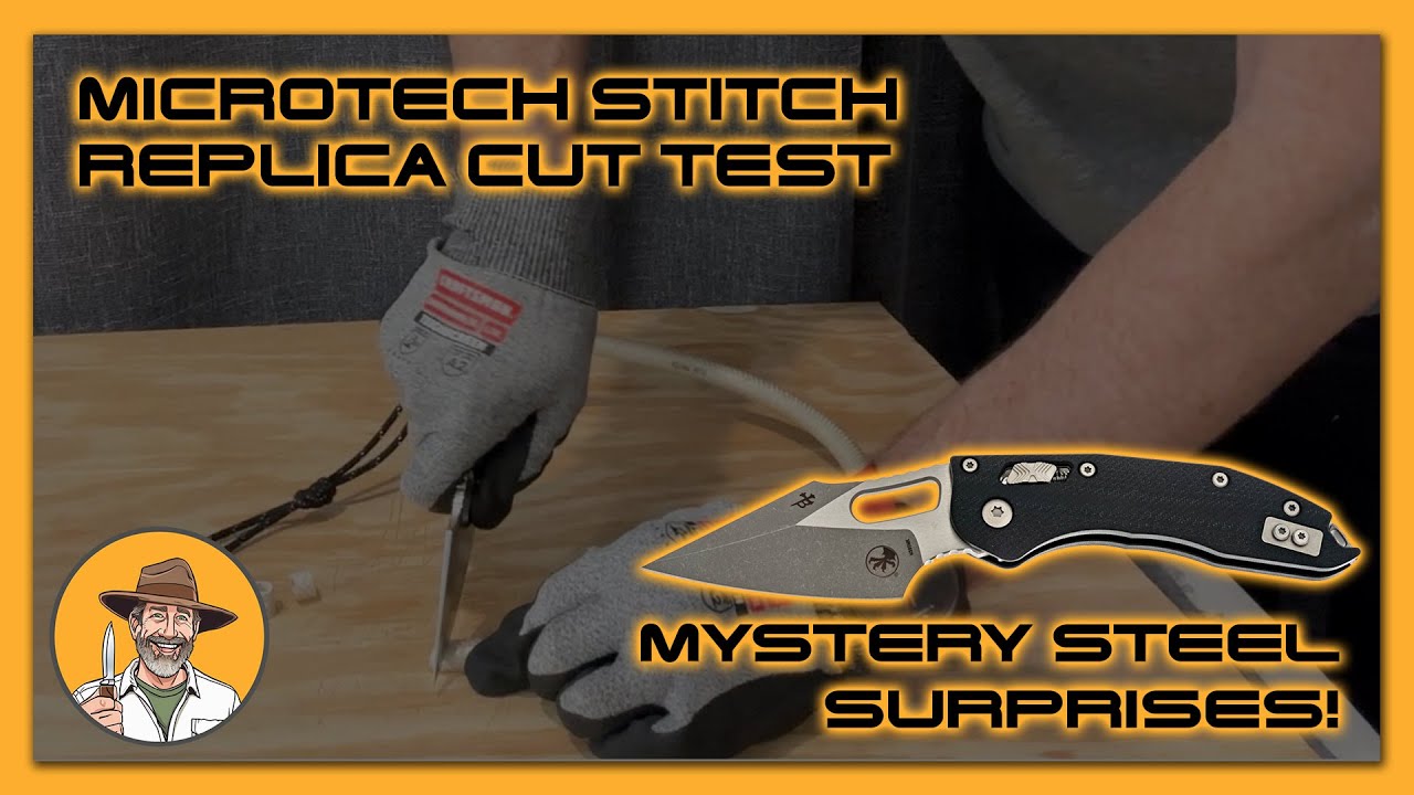 Microtech Stitch Replica Cut Test: Mystery Steel Surprises! - YouTube