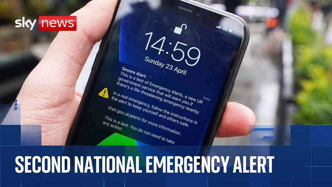 Mobile phones across the UK receive emergency alert | Sky News coverage ...