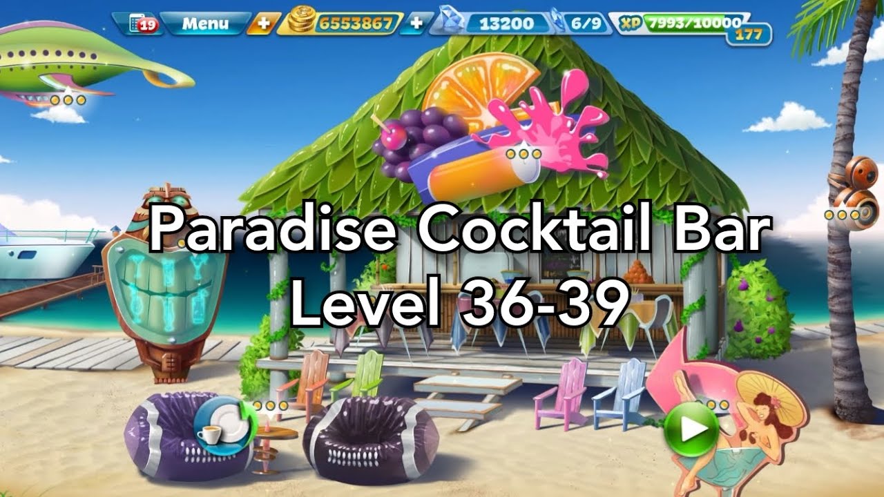 Cooking Fever - Paradise Cocktail Bar Level 36-39 - YouTube