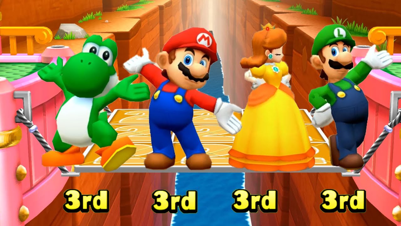 Mario Party The Top 100 - Yoshi Vs Mario Vs Daisy Vs Luigi - Minigame ...