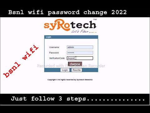 how to change bsnl wifi password in hindi - YouTube