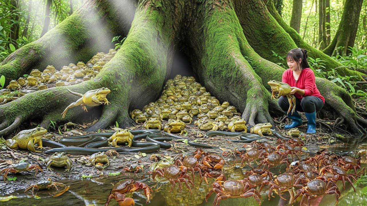 Harvest 1000kg of Frogs from the Stream to Sell the Countryside Market ...