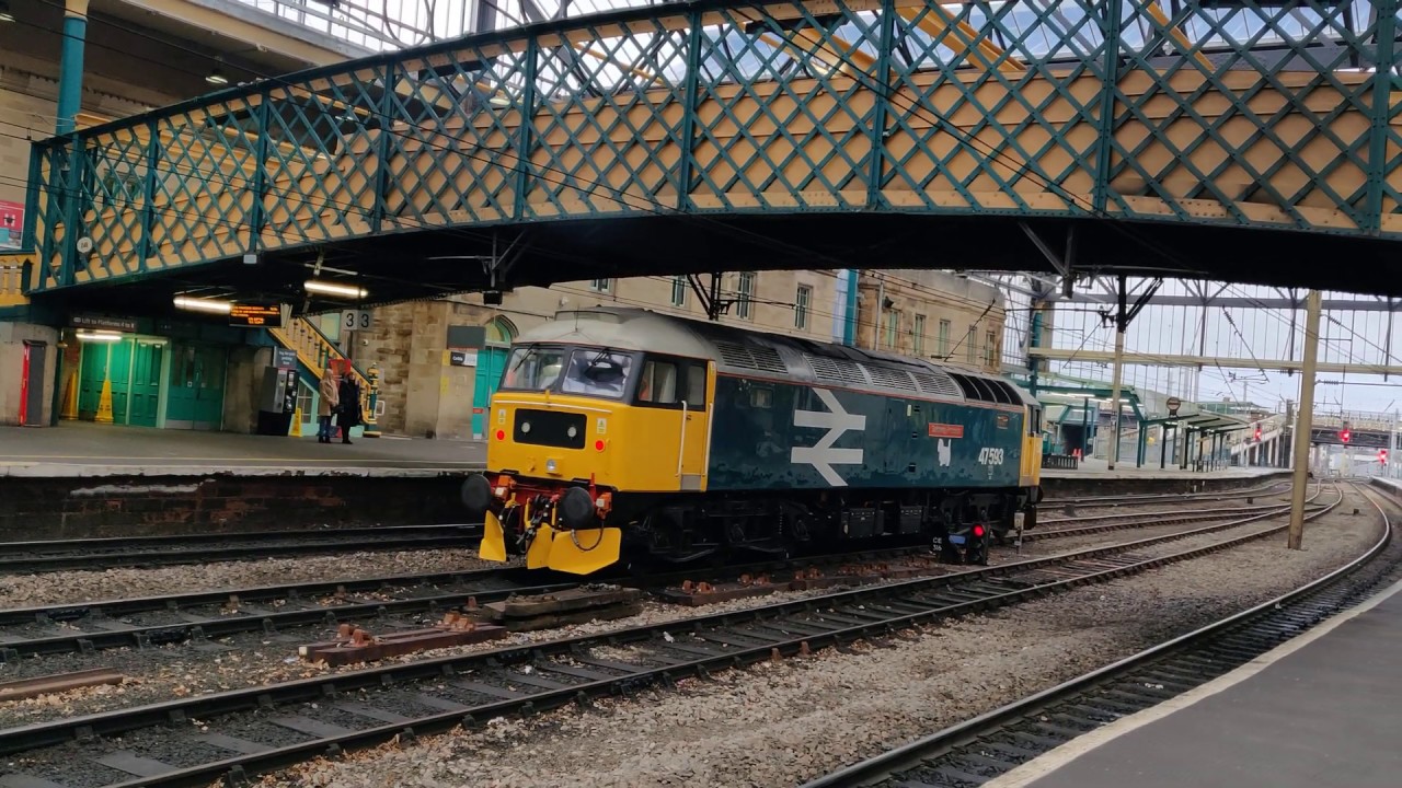 Locomotive Services 47593 departs Carlisle - YouTube