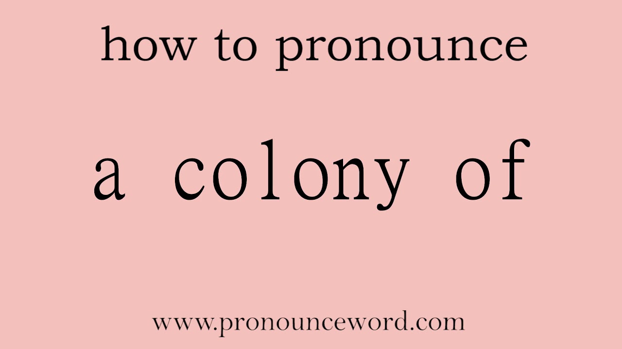 a colony of. How to pronounce the english word a colony of .Start with ...