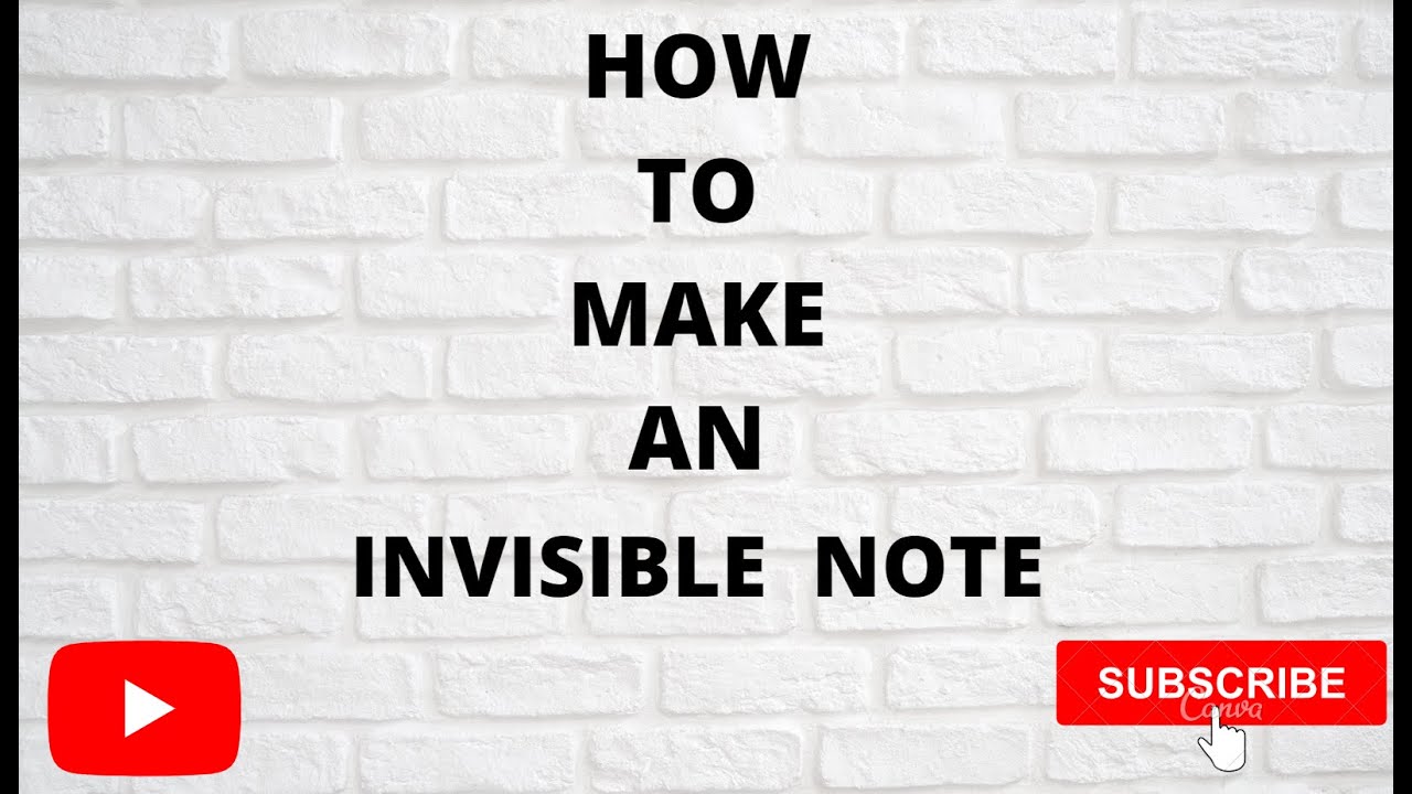 How To Make An Invisible Note| U TUBE WIZARD - YouTube