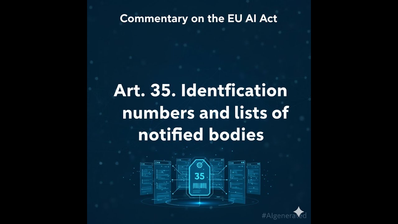 Art. 35. Identification numbers and lists of notified bodies - YouTube