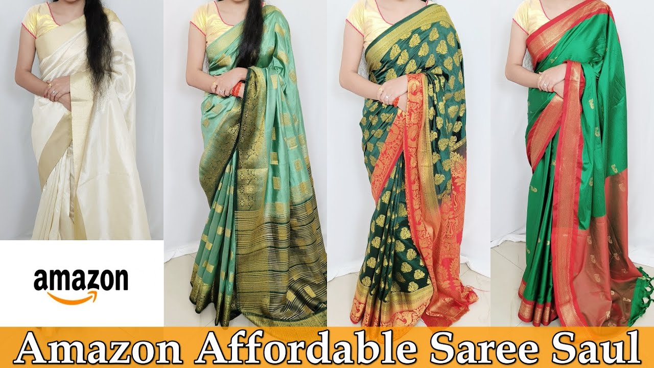 Amazon Affordable Saree Saul || Amazon Saree Unboxing || Saree ...