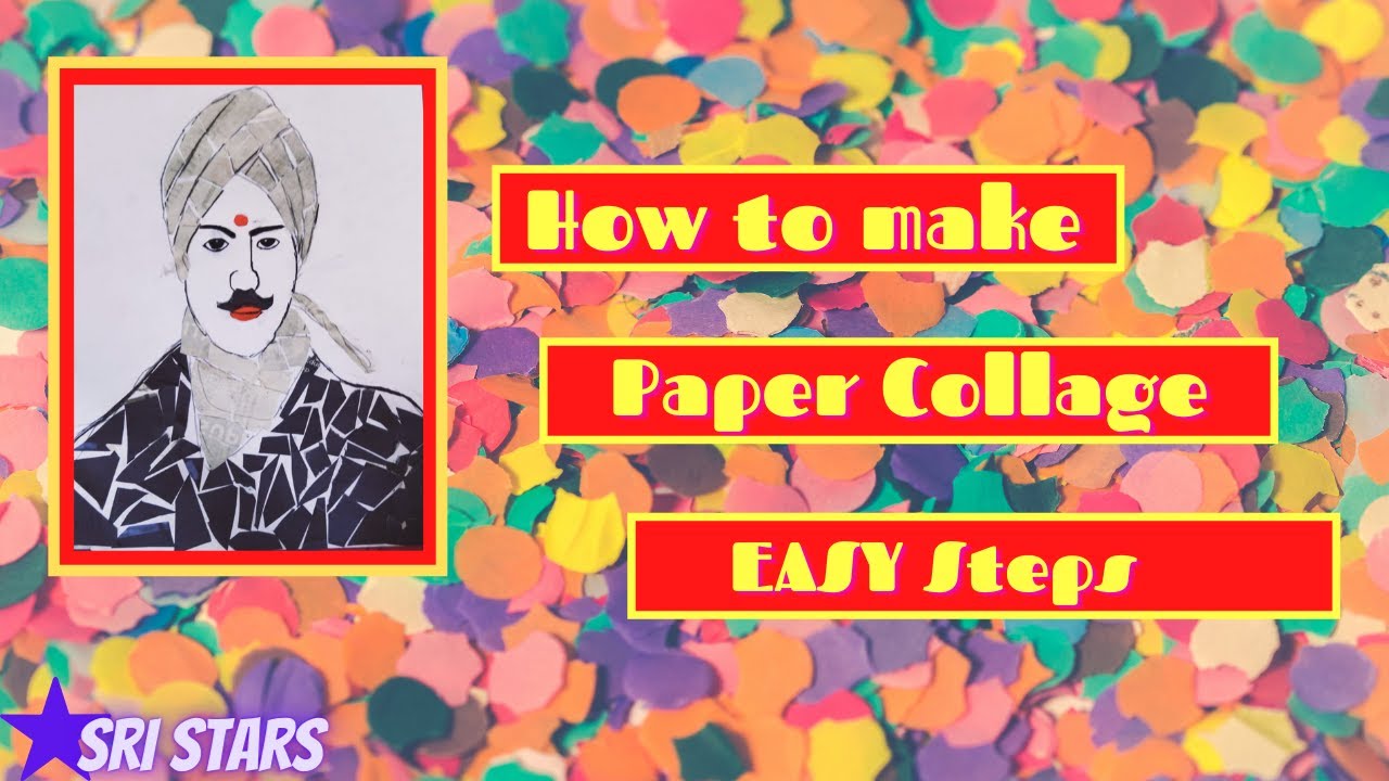 How to make Paper COLLAGE | Easy Steps | #Collage Art | Learn in Sri ...