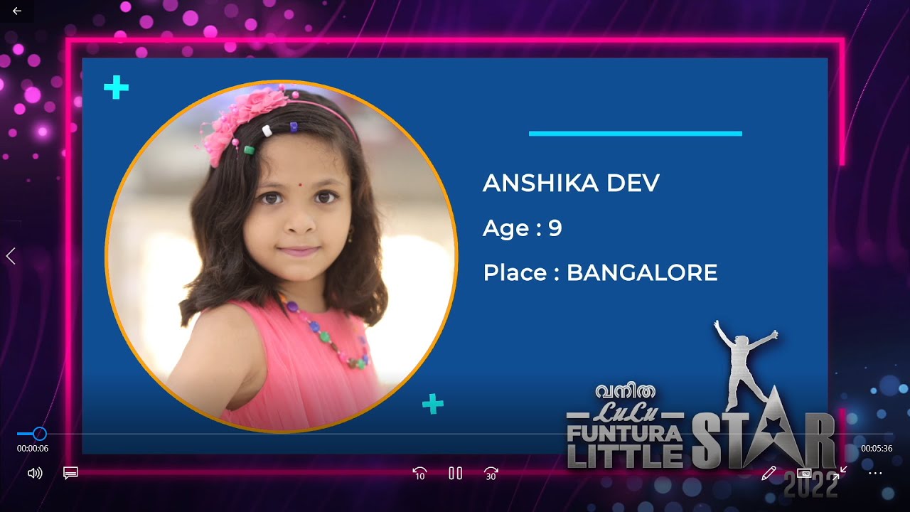 Vanitha LuLu Funtura Little Star 2022 | Anshika Dev | Chest No: 17 - YouTube