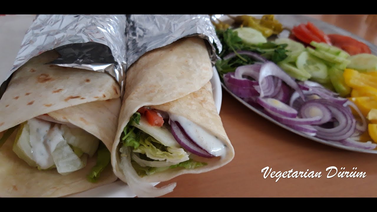 Healthy Vegetarian Dürüm Wrap Recipe | Turkish Bread | Vegetables Wrap ...